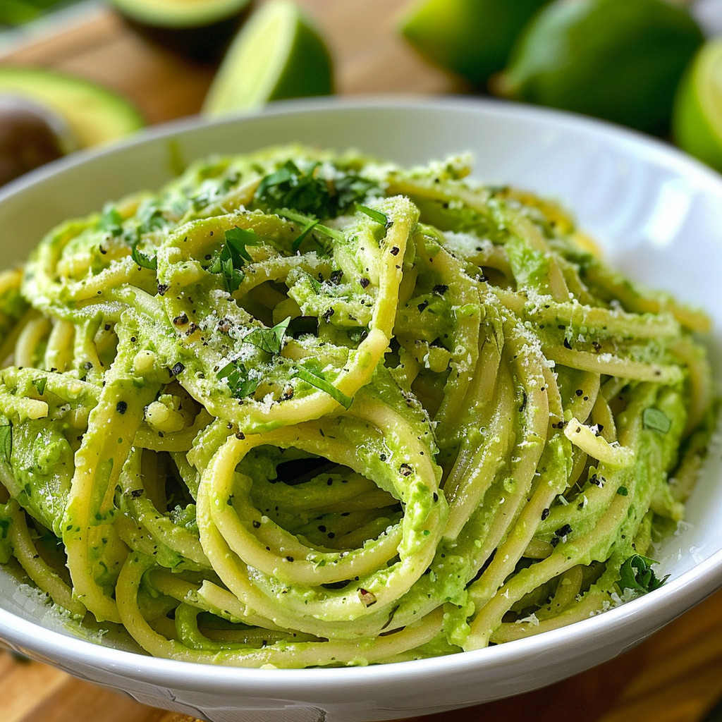Spaghetti mit Avocado-Limetten-Cremesauce begeistert!