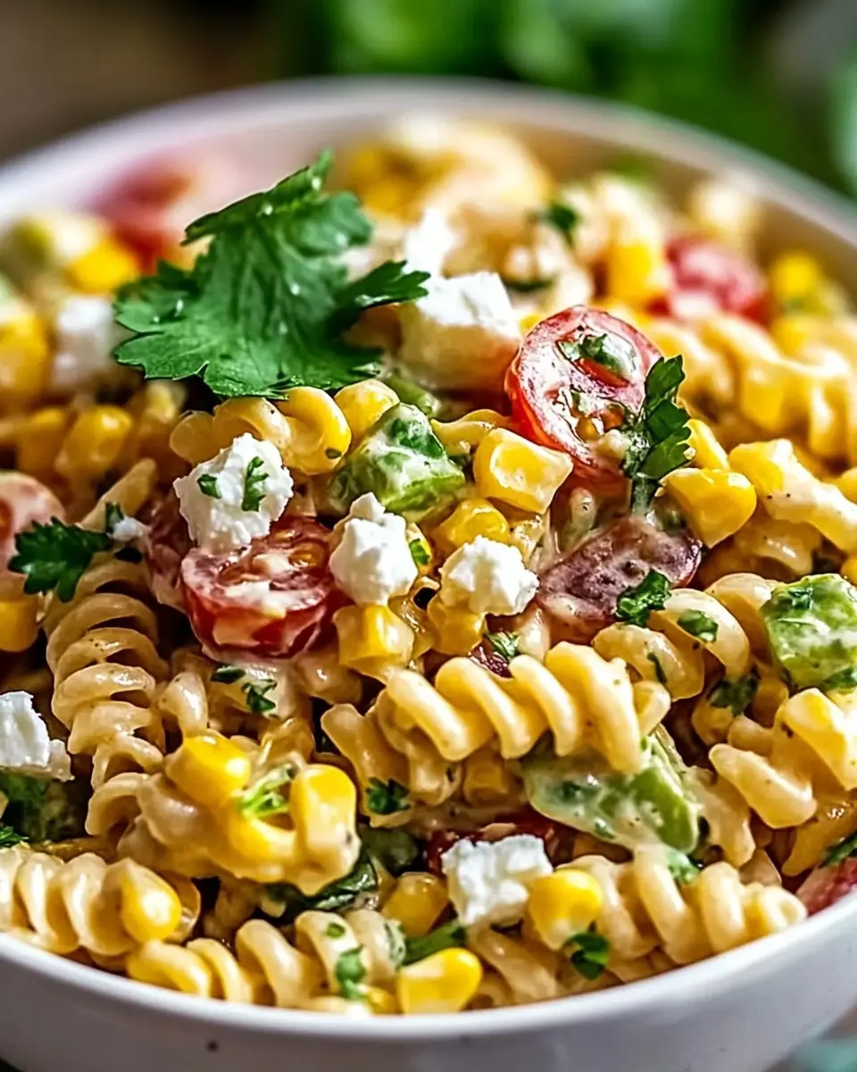 mexikanischer straßenmais-pasta-salat
